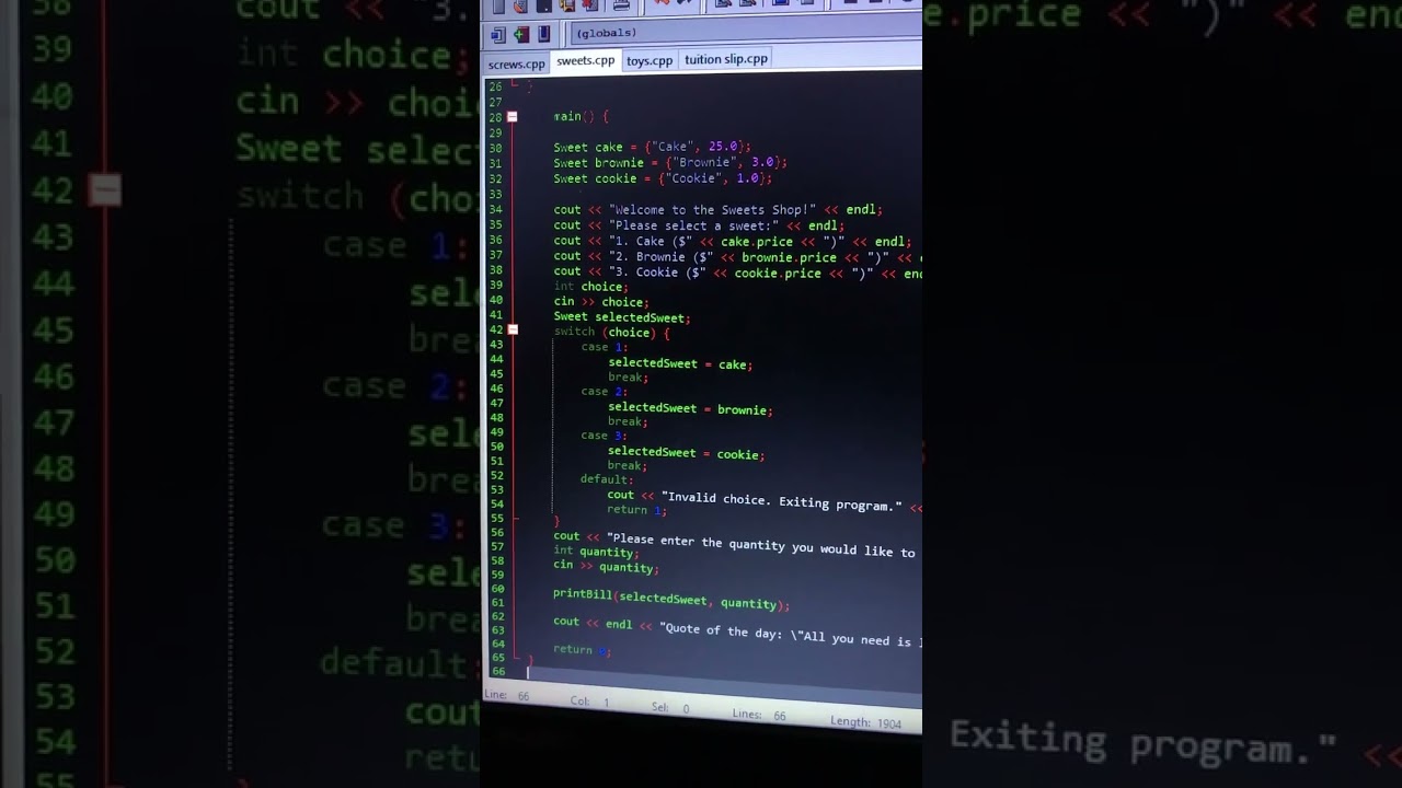 sweets shop c++#coders #codemasters #coderstokyo #codinglife #codingninja #codelife #code #coding