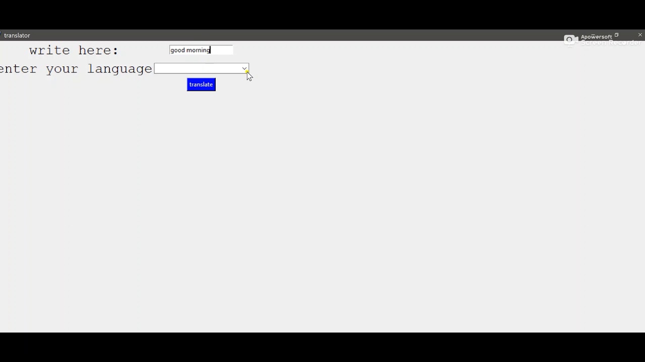 Translator using python(using tkinter package) in jupyter notebook