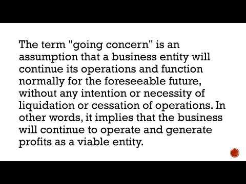 Going Concern: Definition