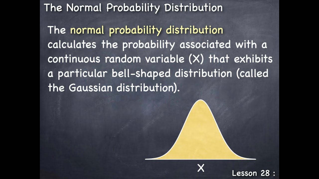 Lesson 28 : The Normal Probability Distribution
