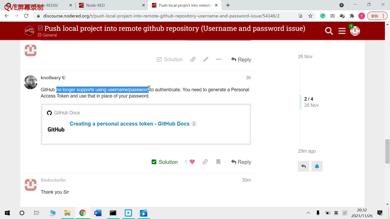 How to push local Node-RED project to remote github repository