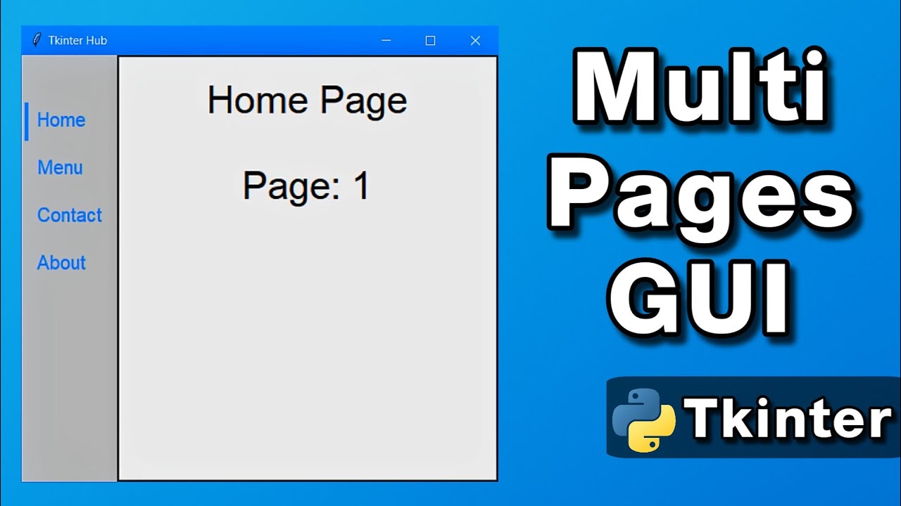 Tkinter Multiple Pages GUI: Switch Frames in Tkinter | Multi-Page Python App Tutorial