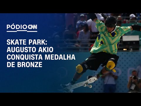 Augusto Akio conquista o bronze no skate park em Paris 2024 | CNN Brasil