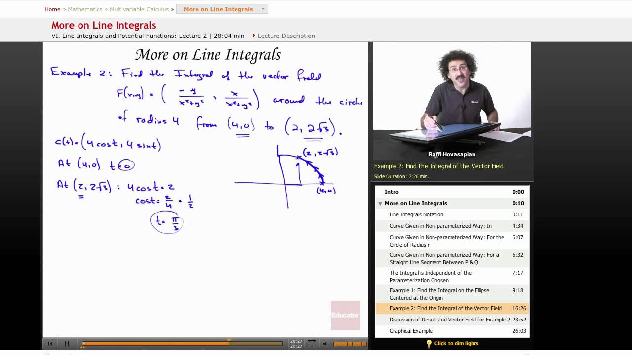 Multivariable Calculus - Line Integrals, Part 2