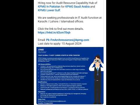 KPMG Saudi Arabia | lower gulf | Pakistan | hiring | Apply now | Job seekers | New Opportunities