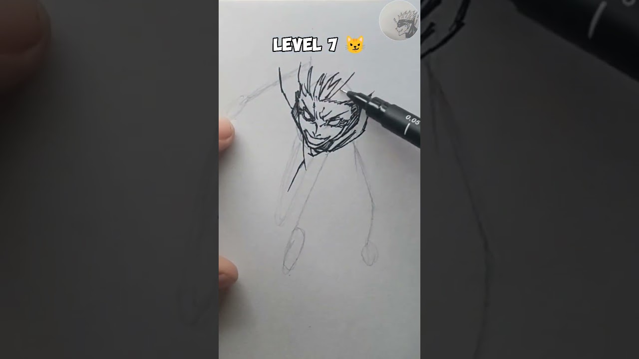 Drawing Hajime Kashimo Manga in different level #manga #animedrawing #animeedit #kashimo #jjk #art