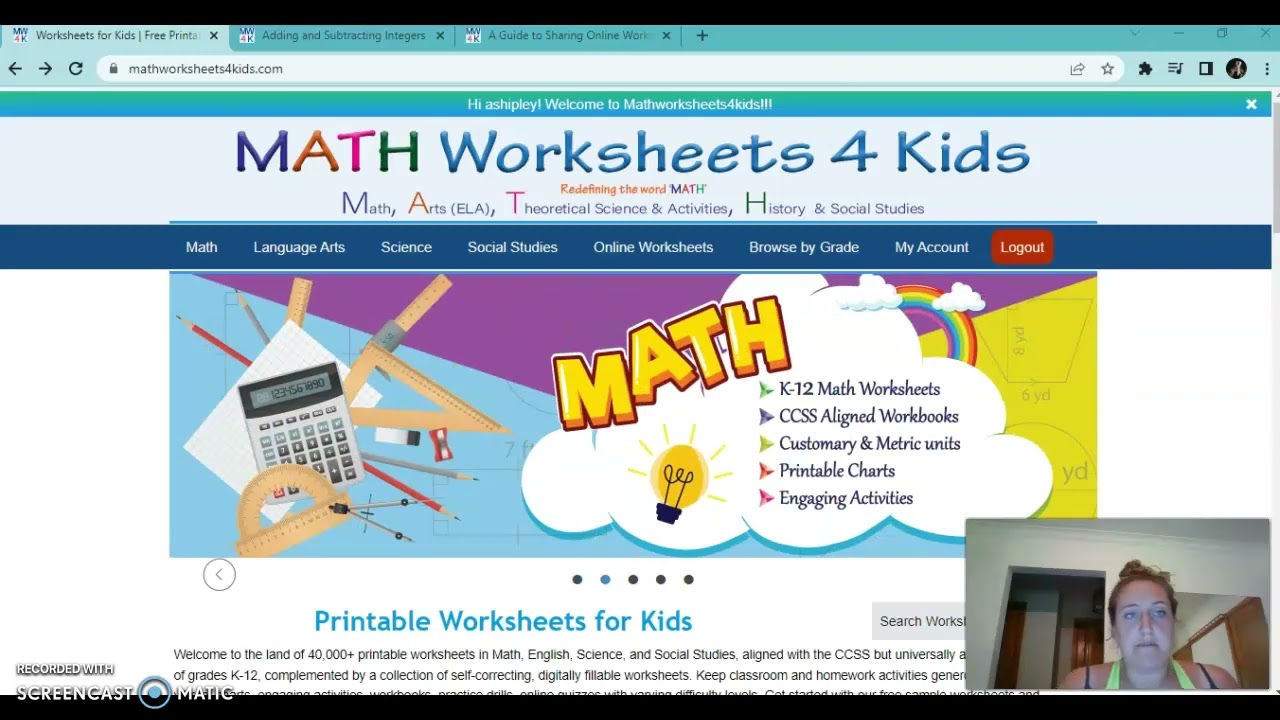 Math Worksheets 4 Kids