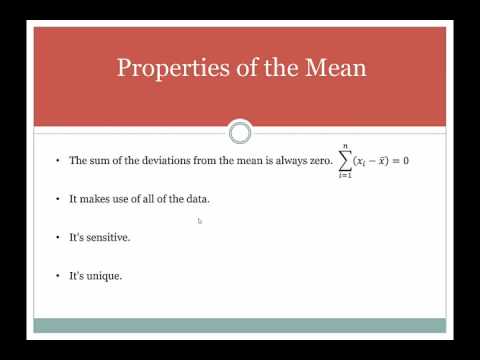 Properties of the Mean