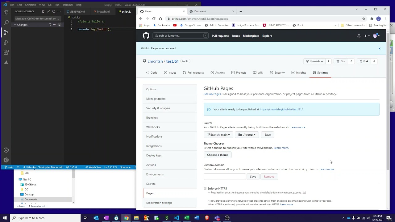 JavaScript Assignments and GitHub Pages