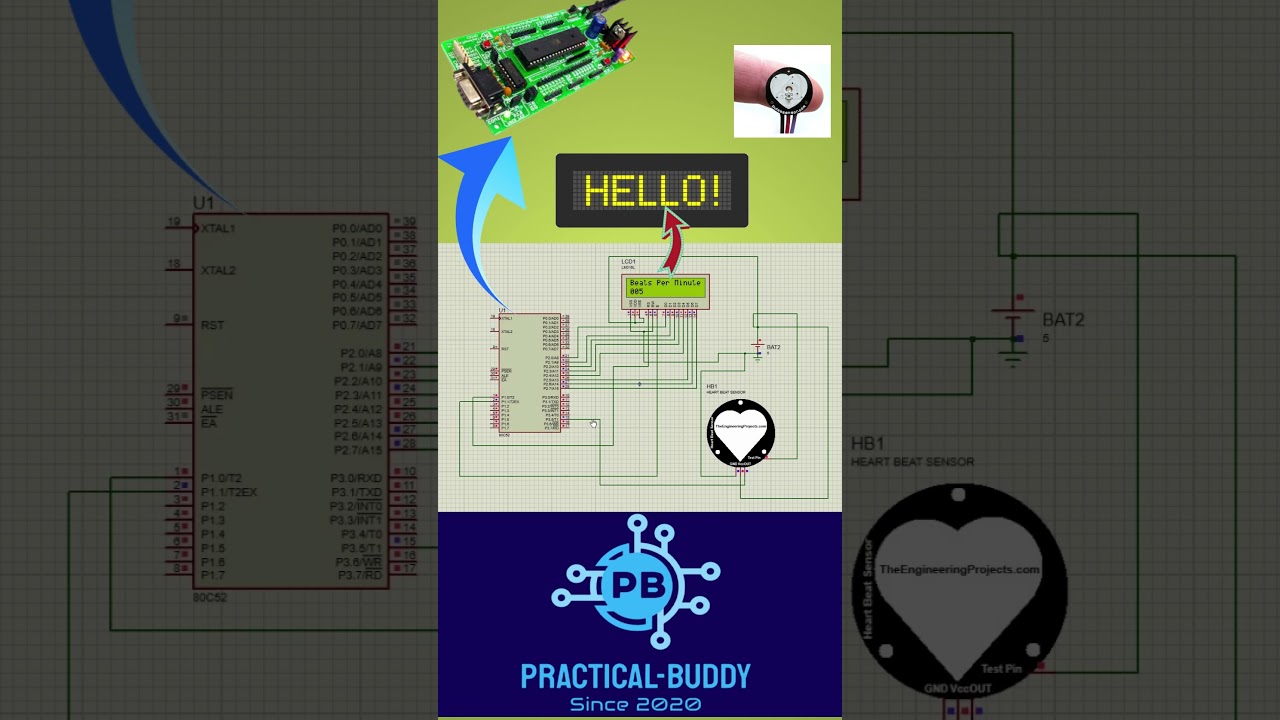 Heartbeat Monitoring System | #8051microcontroller #arduino #embeddedsystems #cprogramming #proteus