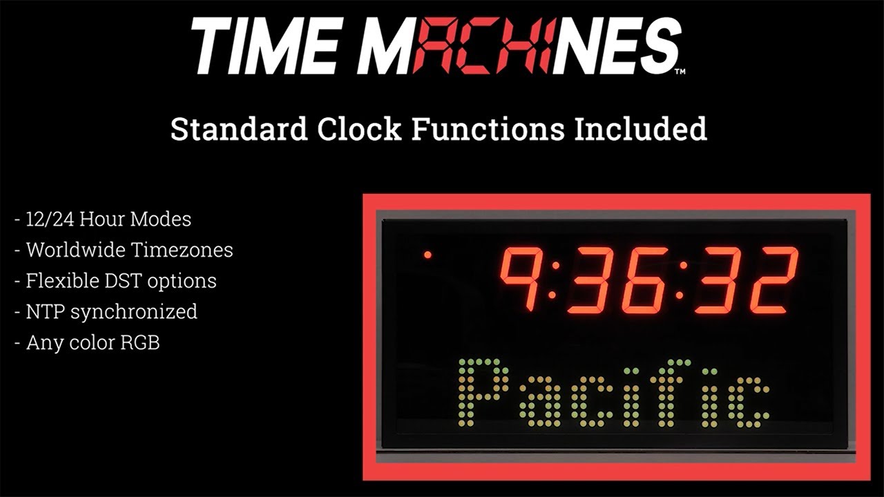2 Row Dot Matrix Network Clock (PoE or WiFi)