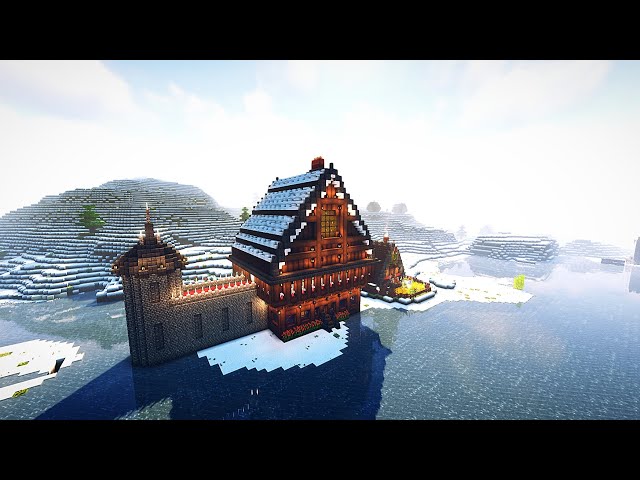 Minecraft Tutorial | Snowy Medieval House Design | Starter Base ...