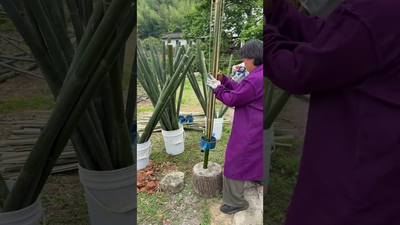 Bamboo splitting artifact, splitting bamboo is so efficient#06344