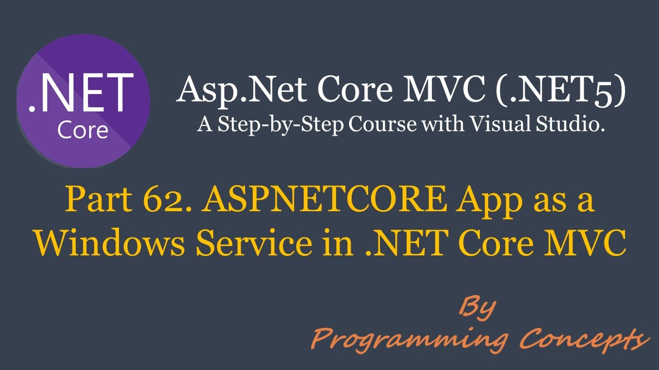 Part 62. ASPNETCORE App as a Windows Service in .NET Core MVC.  | ASPNETCORE Hosting Models |
