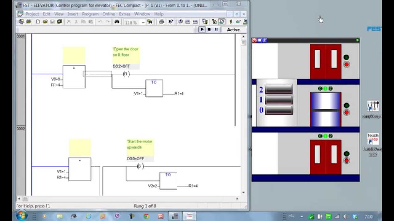 PLC programming: Elevator control (EasyVeep)