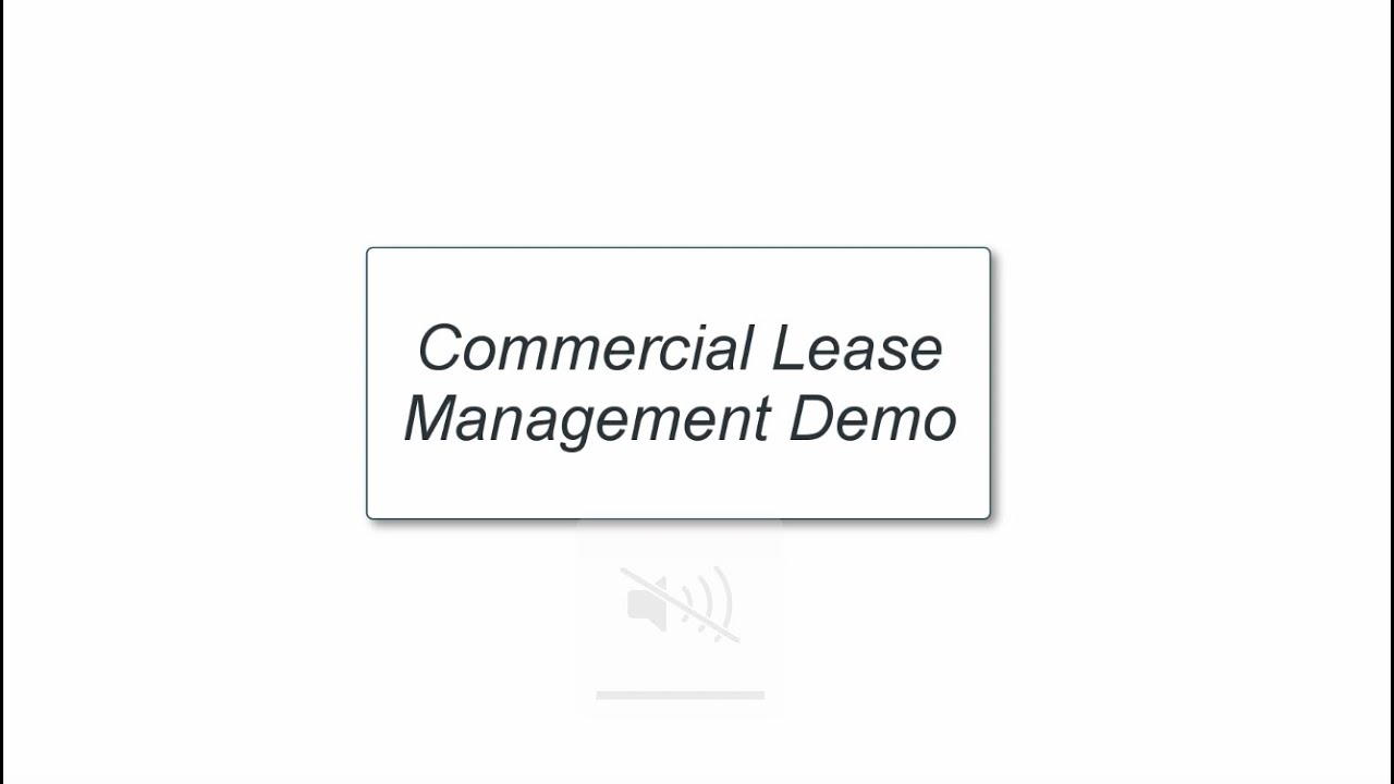 Commercial Lease Management Software Demo