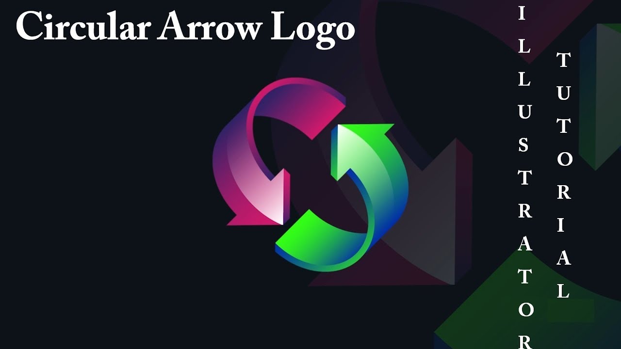 Circular Arrows Logo Design in Adobe Illustrator ! Beginners Tutorial