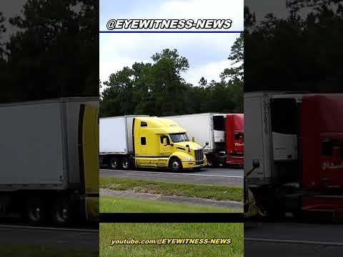 Yellow Peterbilt MCI Walmart