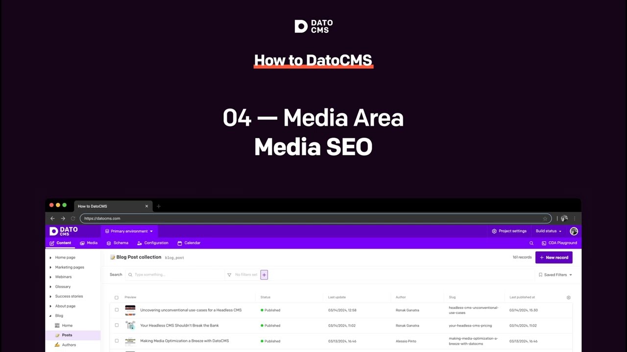 Chapter 4 - Digital Asset Management - Media SEO in DatoCMS