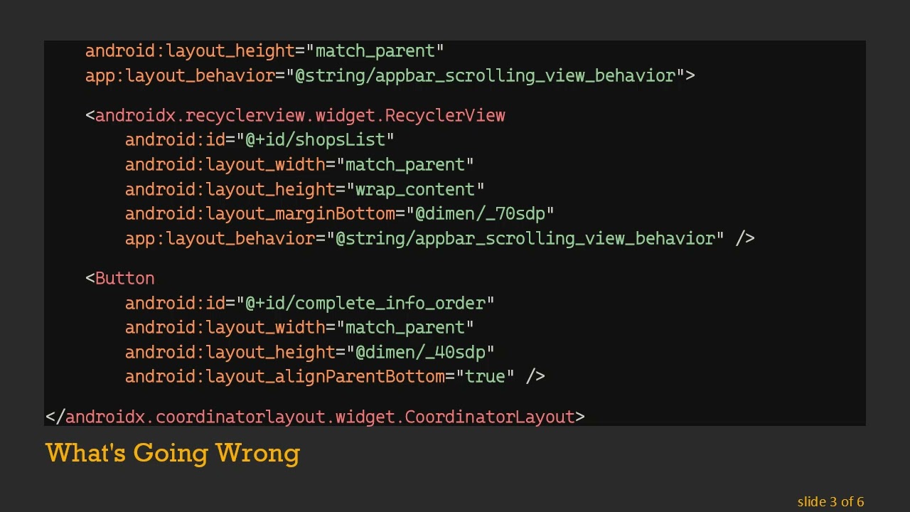 Why the Fix Button at the Bottom of your Android Coordinator Layout Scrolls with the RecyclerView?