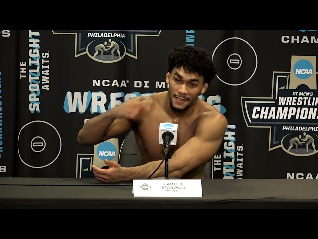 Carter Starocci reacts as Penn State wrestler Connor Mirasola channels ...