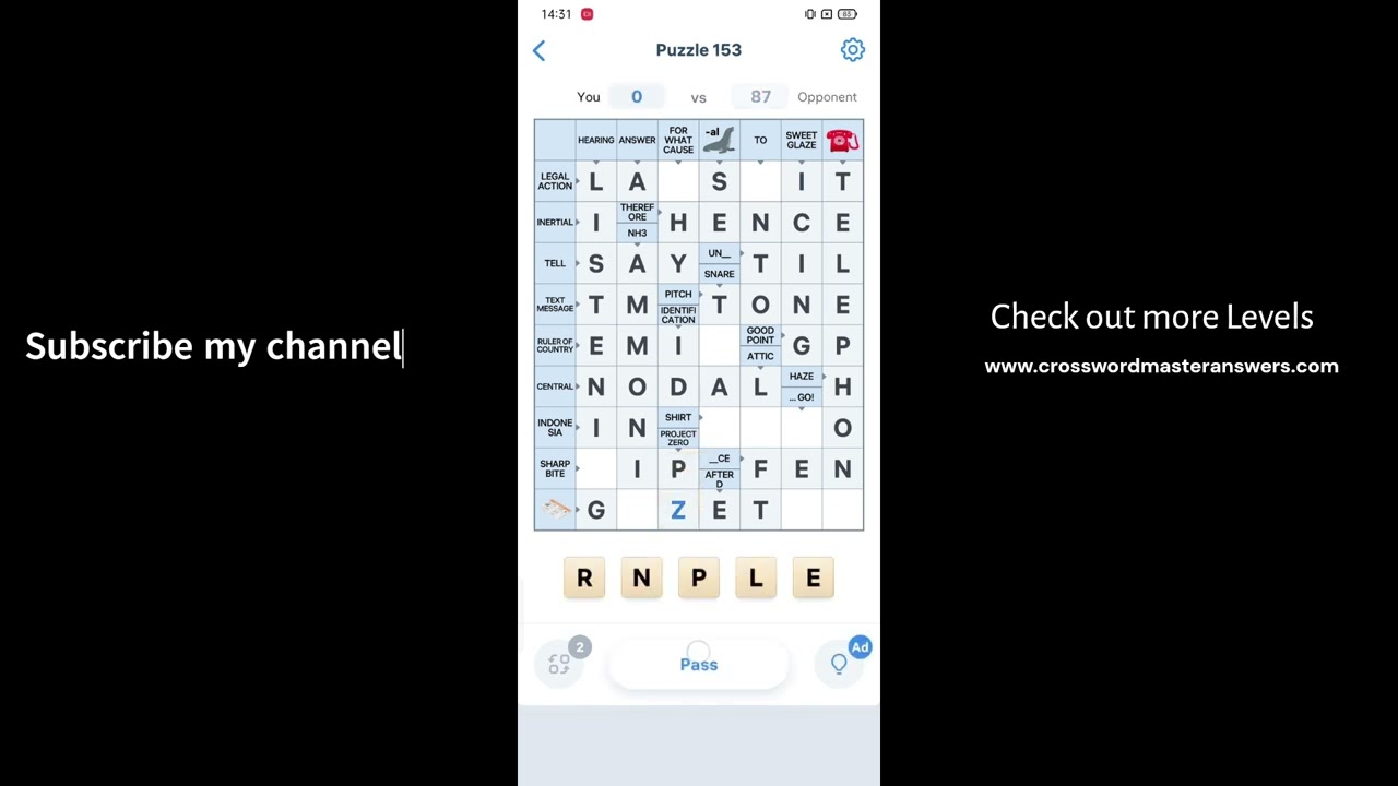 Crossword Master Level 153 Answers | Crossword Master Puzzle 153