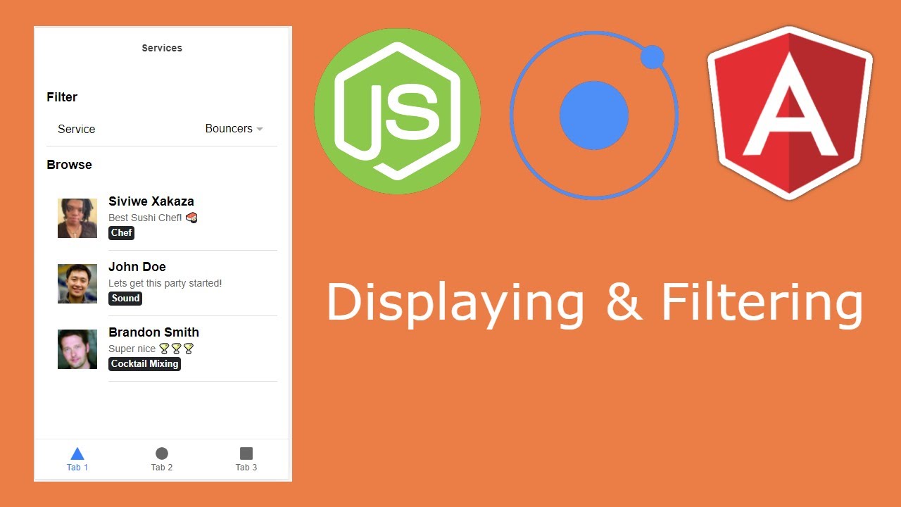 Nodejs, Ionic Angular and MongoDB Full Stack App   Displaying and Filtering Users   Part 3