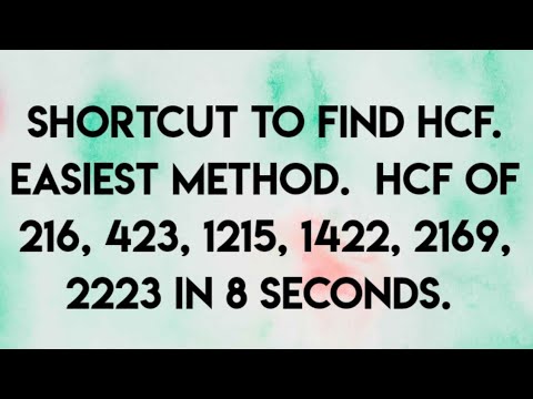 Easiest method to find HCF