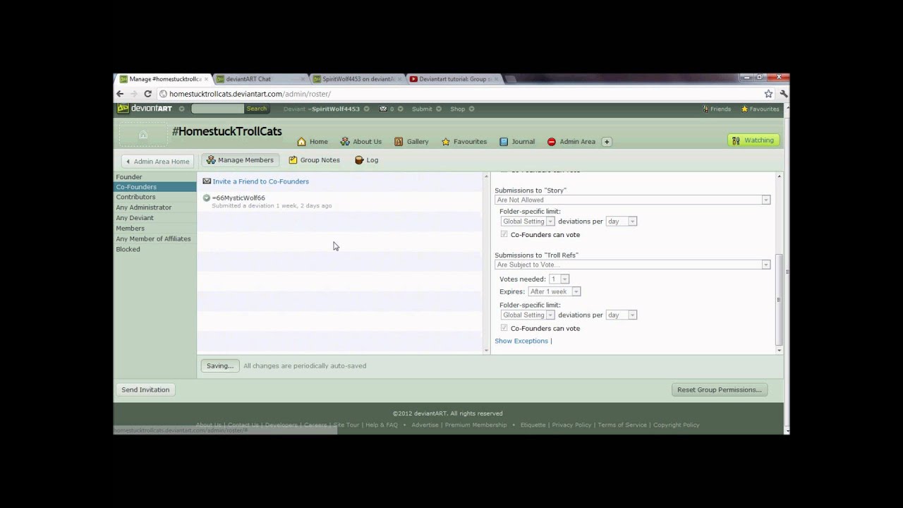 Deviant Art Tutorials~ Group's Folder Settings