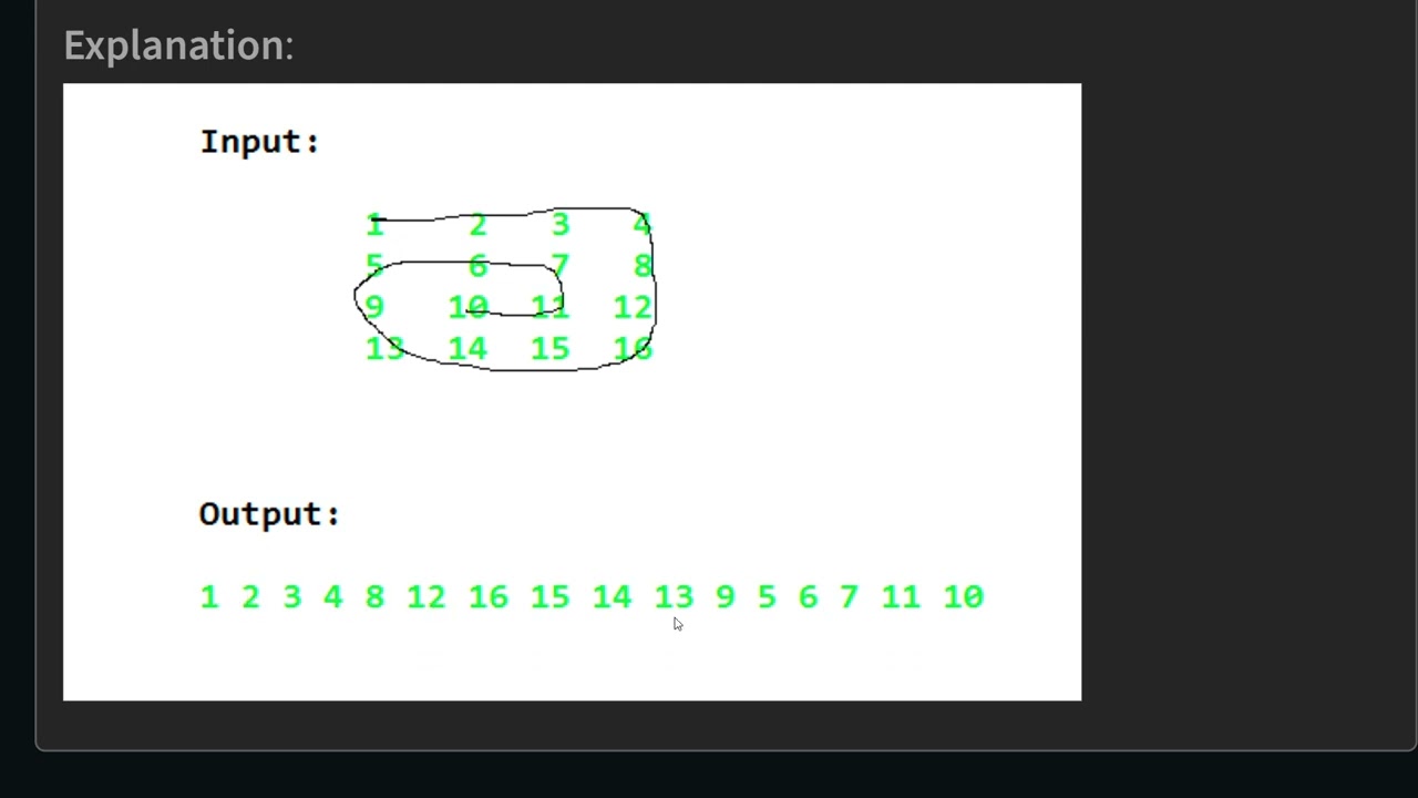 22.Spirally traversing a matrix  | ARRAYS | PYTHON | GEEK FOR GEEKS | INTERVIEW