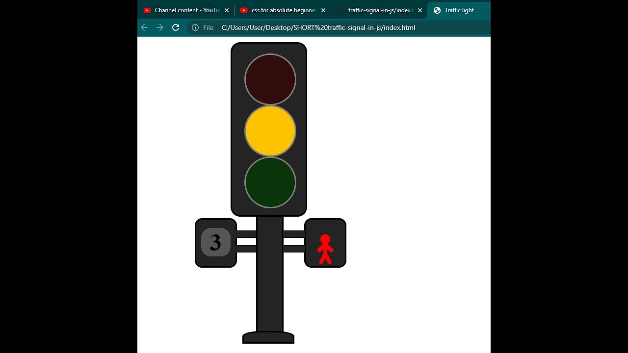 Traffic signal using CSS JavaScript