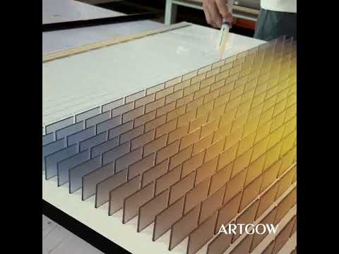 The production of acrylic installation art paintings #customartwork #handpainted #artworks
