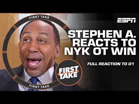 ORANGE & BLUE SKIES! ???? Stephen A. is OVER THE MOON after Knicks' OT comeback ✨ | First Take