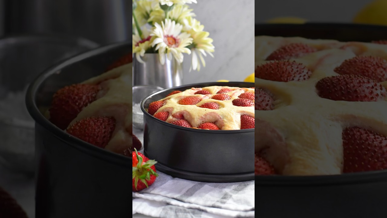 Strawberry-Lemon Ricotta Cake #baking #easyrecipe