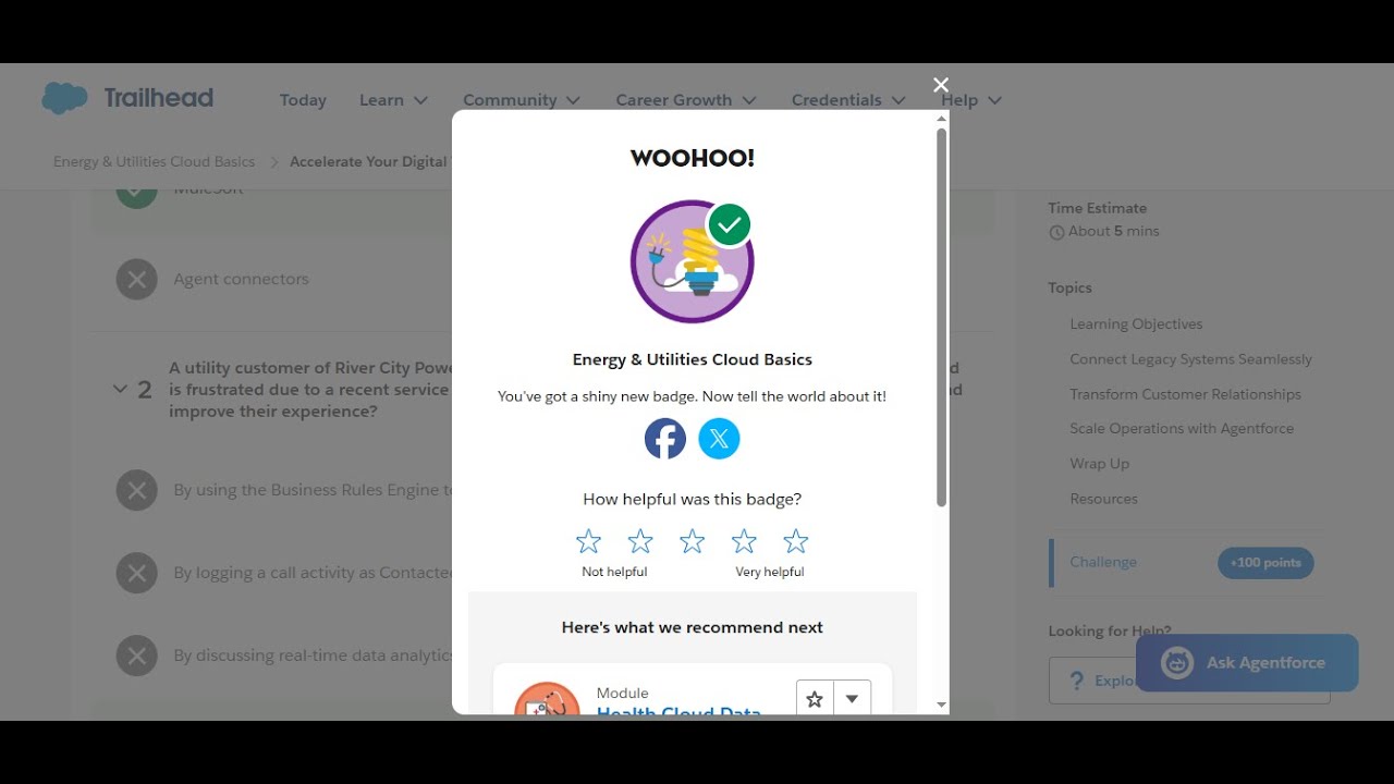 Energy & Utilities Cloud Basics || Trailhead Salesforce 2025!