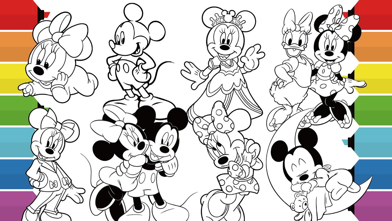 Disney Minnie & Mickey Mouse Kleurboek Verzameling | Kleurplaten Mickey, Minnie & Daisy