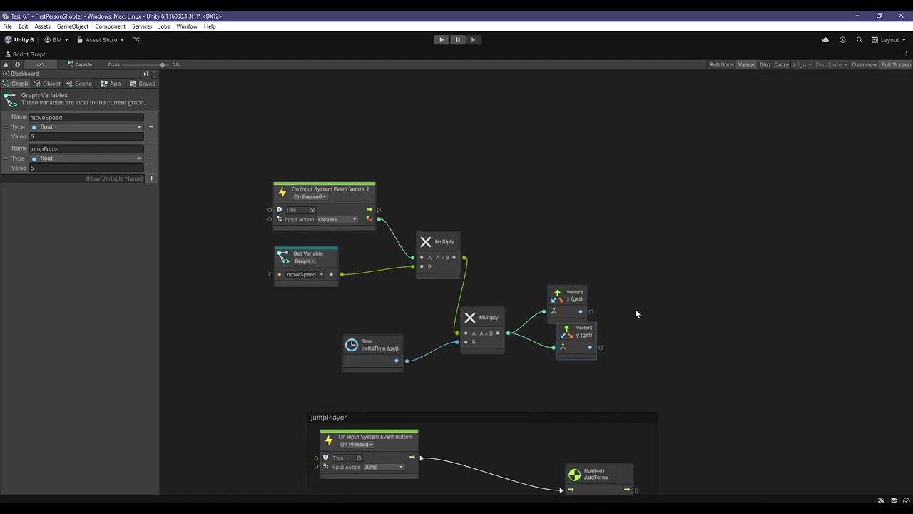 How To Make A Player Controller With Unity 6. No Physics, Visual Scripting With Input System 2025