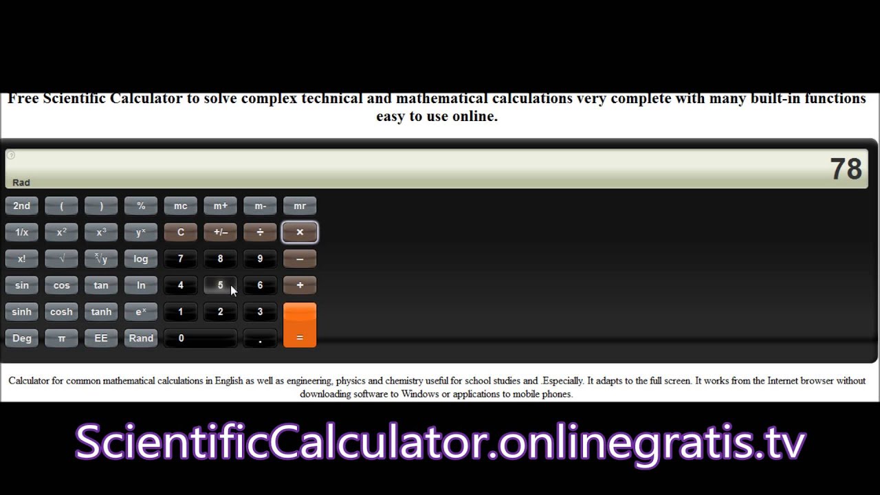 Calculadora científica online gratis