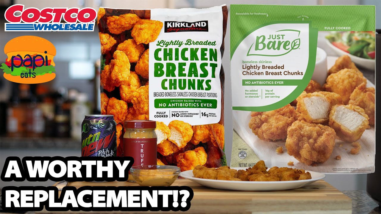 The BEST Air Fryer Nuggets!? NEW COSTCO Kirkland Chicken Breast Chunks VS Just Bare - Review