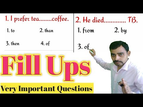 English Grammar Important Fill UPS Video Lecture - Class 10