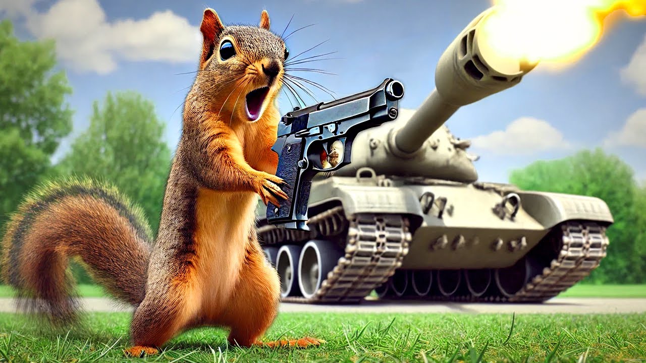 SQUIRREL BATTLES A TANK?! (Squirrel With a Gun)