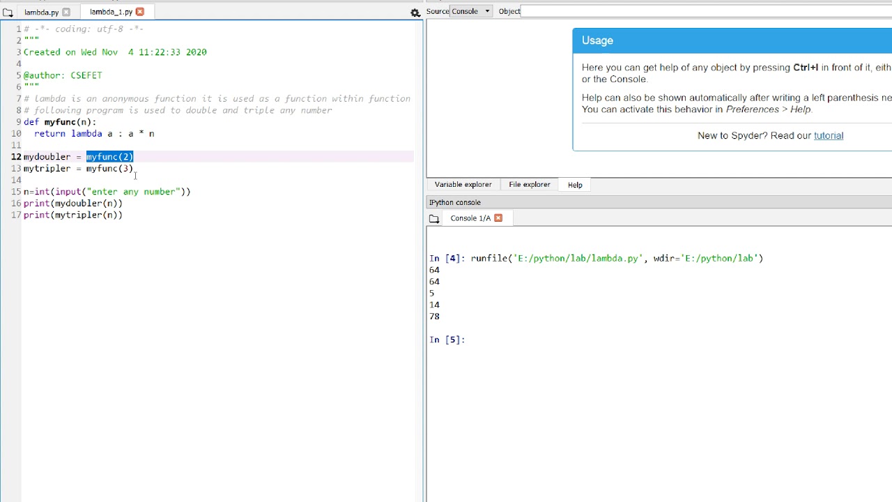 Python(Lambda function within another function)