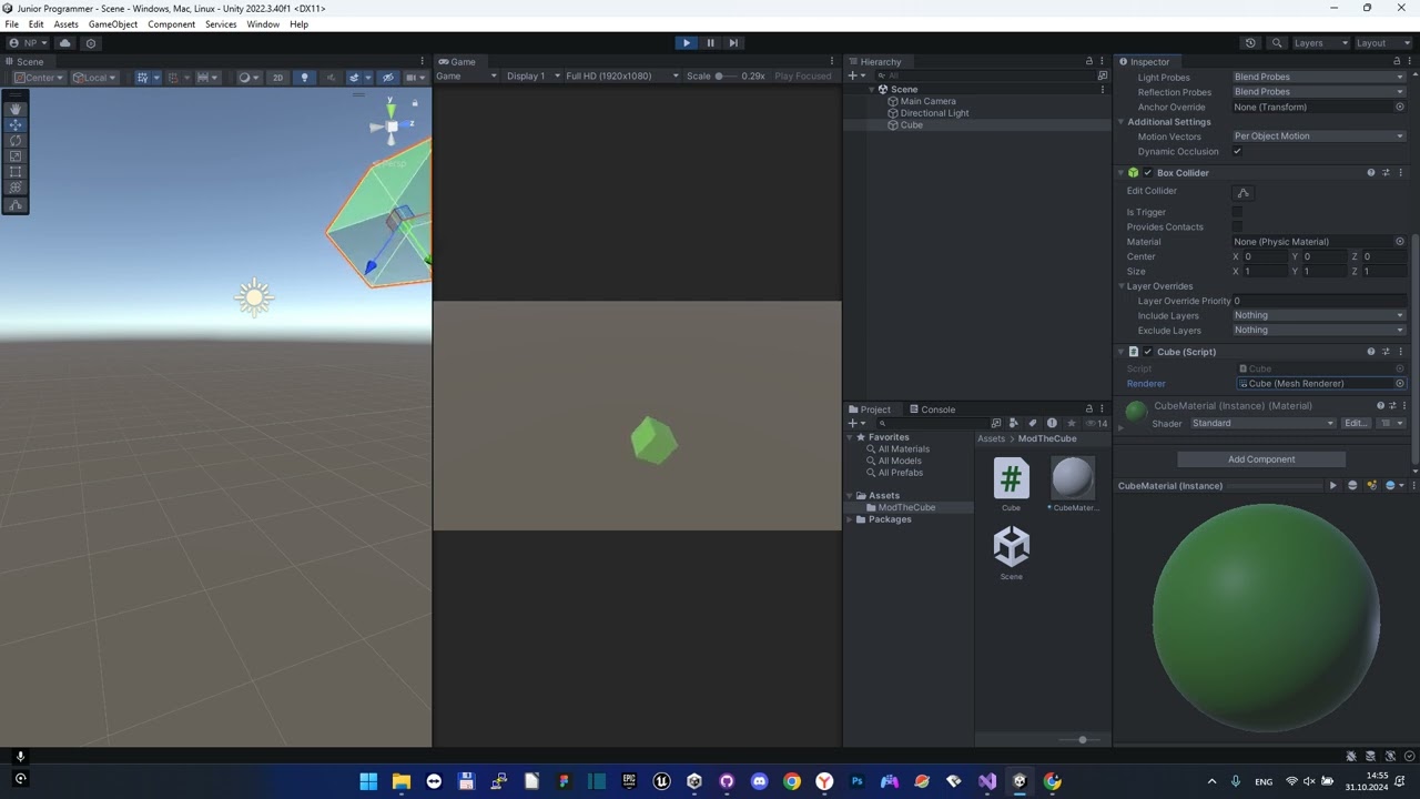 Mod the Cube | Unity Junior Programmer