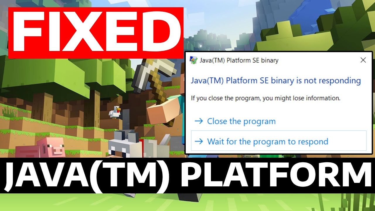 How To Fix Mincreaft Java SE Binary is Not Responding Error