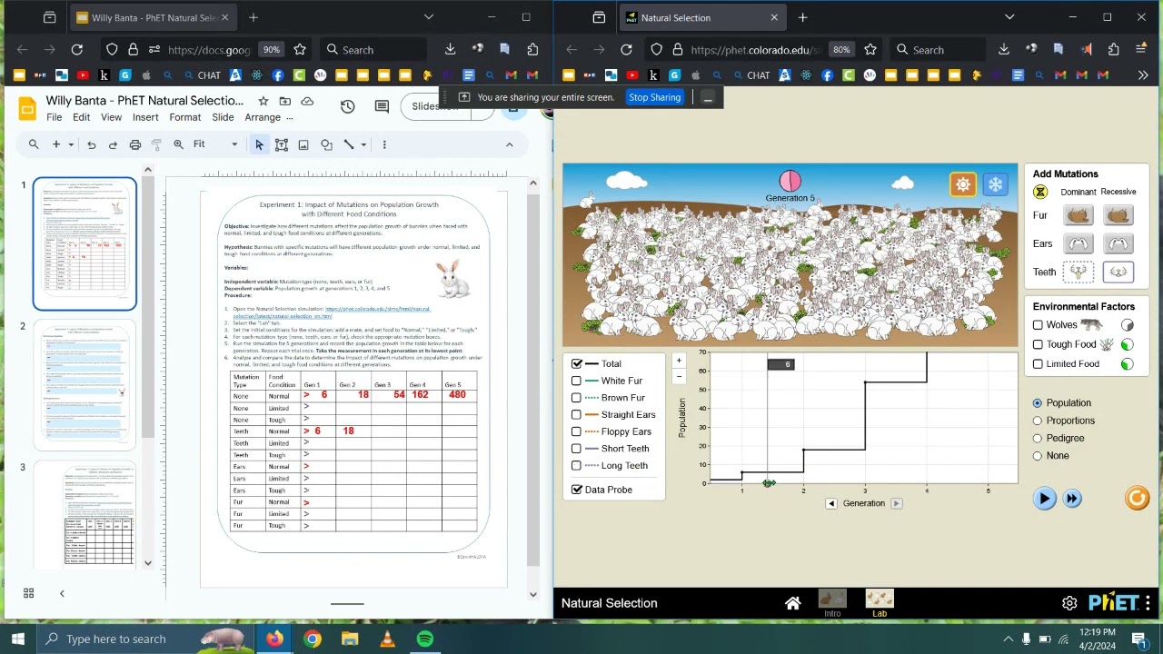 How to do the PhET Natural Selection Simulation Lab