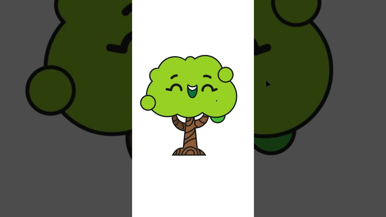 How to draw - Kawaii Tree Vector - How to draw for beginners #shorts #howtodraw #vectorart