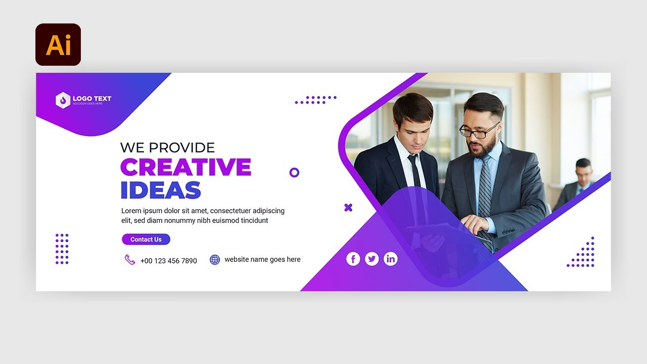Facebook Cover Banner Design in Adobe Illustrator