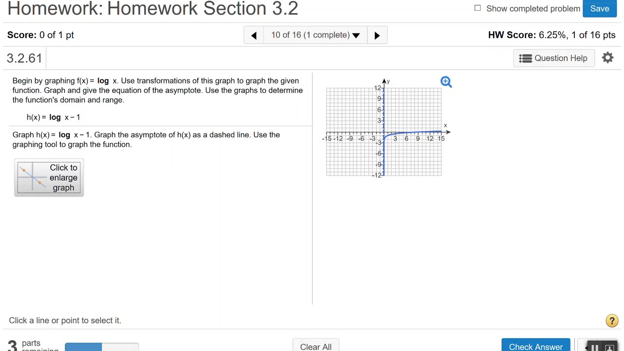 Logarithmic Graphs in MyMathLab