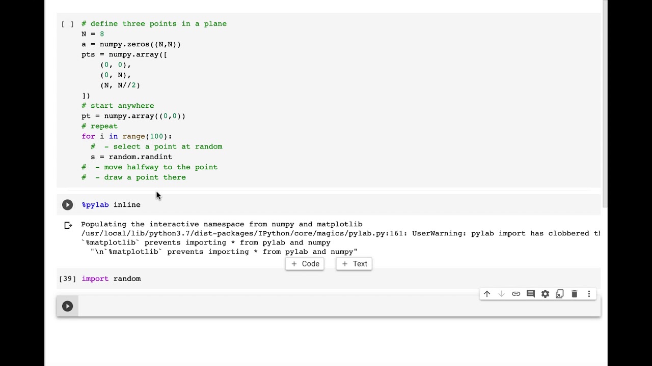 Generative Art - Use python to generate the Sierpinski triangle